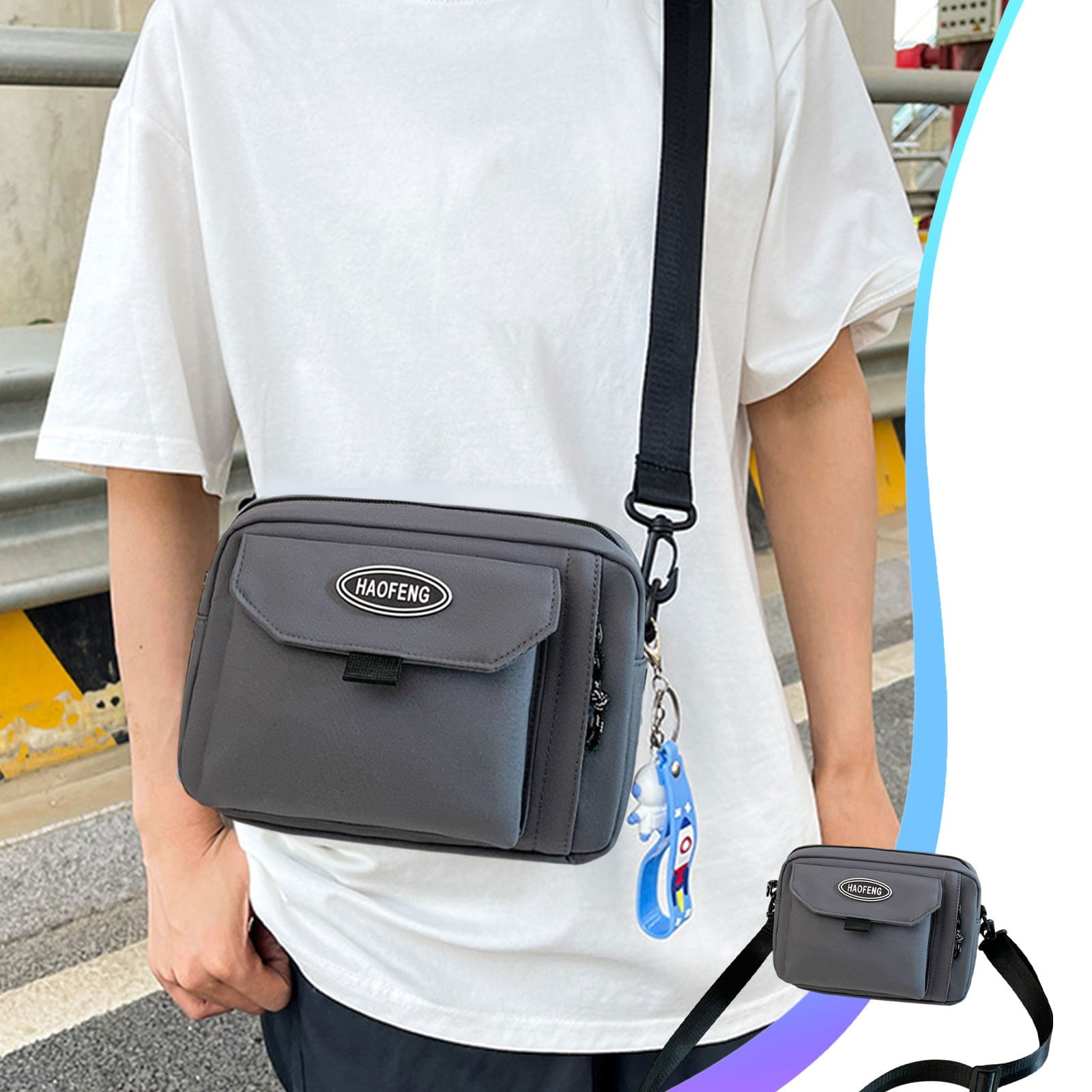 4pcs Lightweight Messenger Bag for Men, Classic Crossbody Flap Casual ...