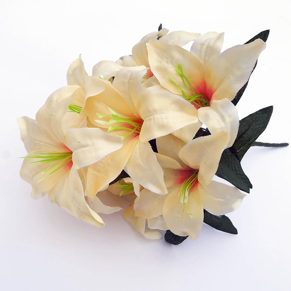 4pcs Lily Bouquet Flowers 10 Heads Real Touch Faux Lilies Flowers ...