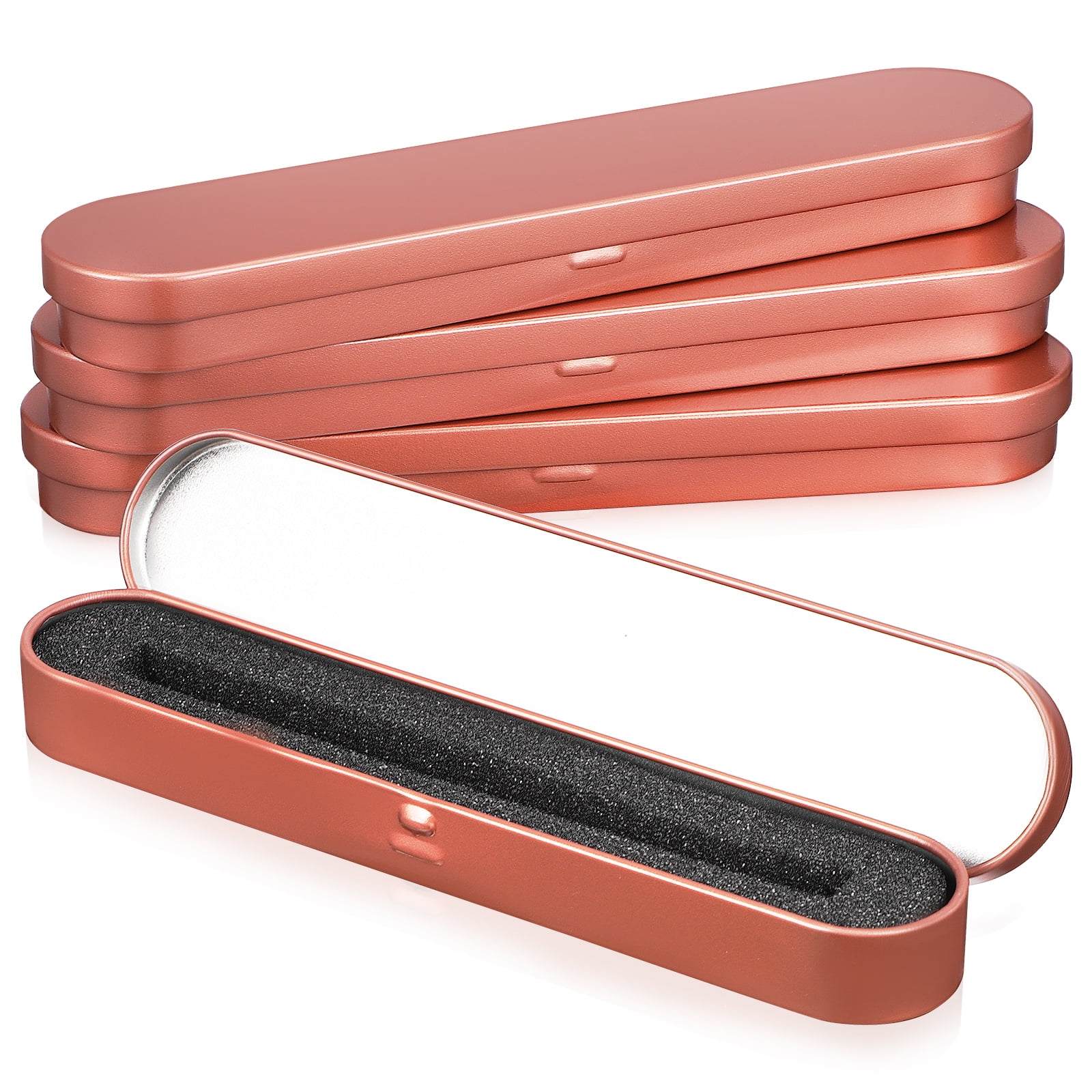 4pcs Lined Pen Case Metal Pen Gift Boxes Rectangular Pencil Cases ...