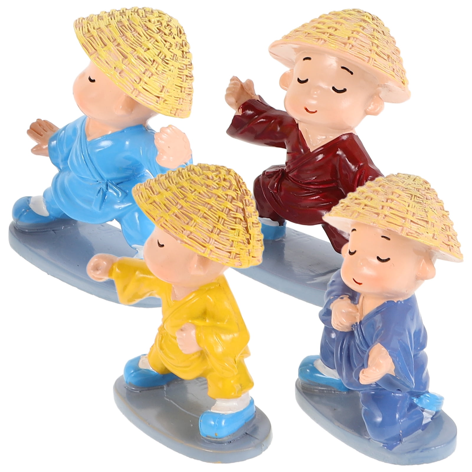4pcs Little Monk Home Decoration Resin Monk Tabletop Decor Miniature ...