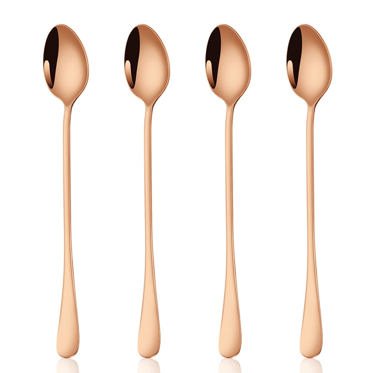 4pcs Long-handled ice tea spoon, cocktail stir spoons, stainless steel ...
