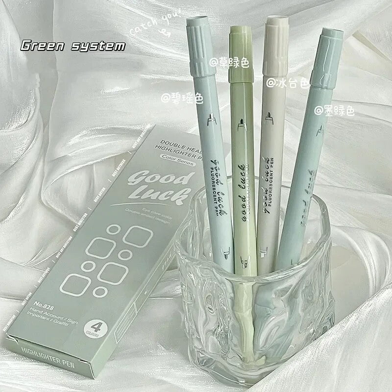 4pcs Lovely Graffiti Painr Marker Gradient Blue Color Series Stationery ...