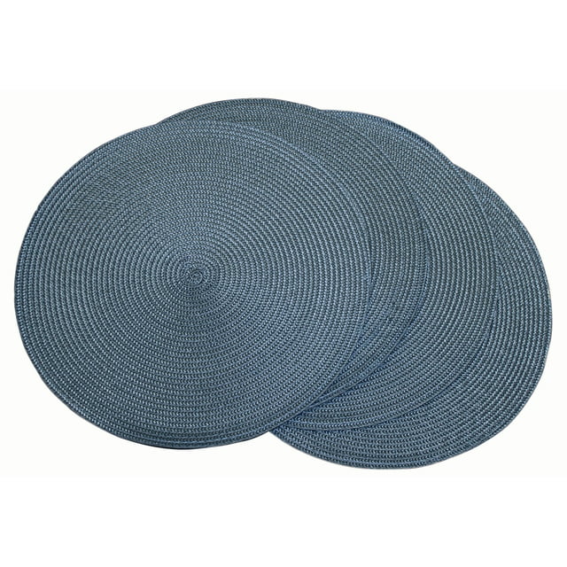 4pcs Luxury Fine Woven Placemat Round 15" Diameter, Table Dinner Place ...