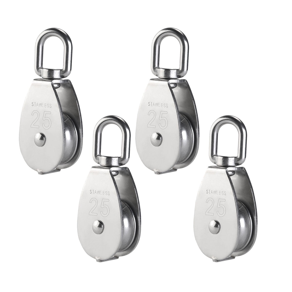 4pcs M25 Pulley Heavy Duty Stainless Steel Single Wheel Swivel Lifting ...