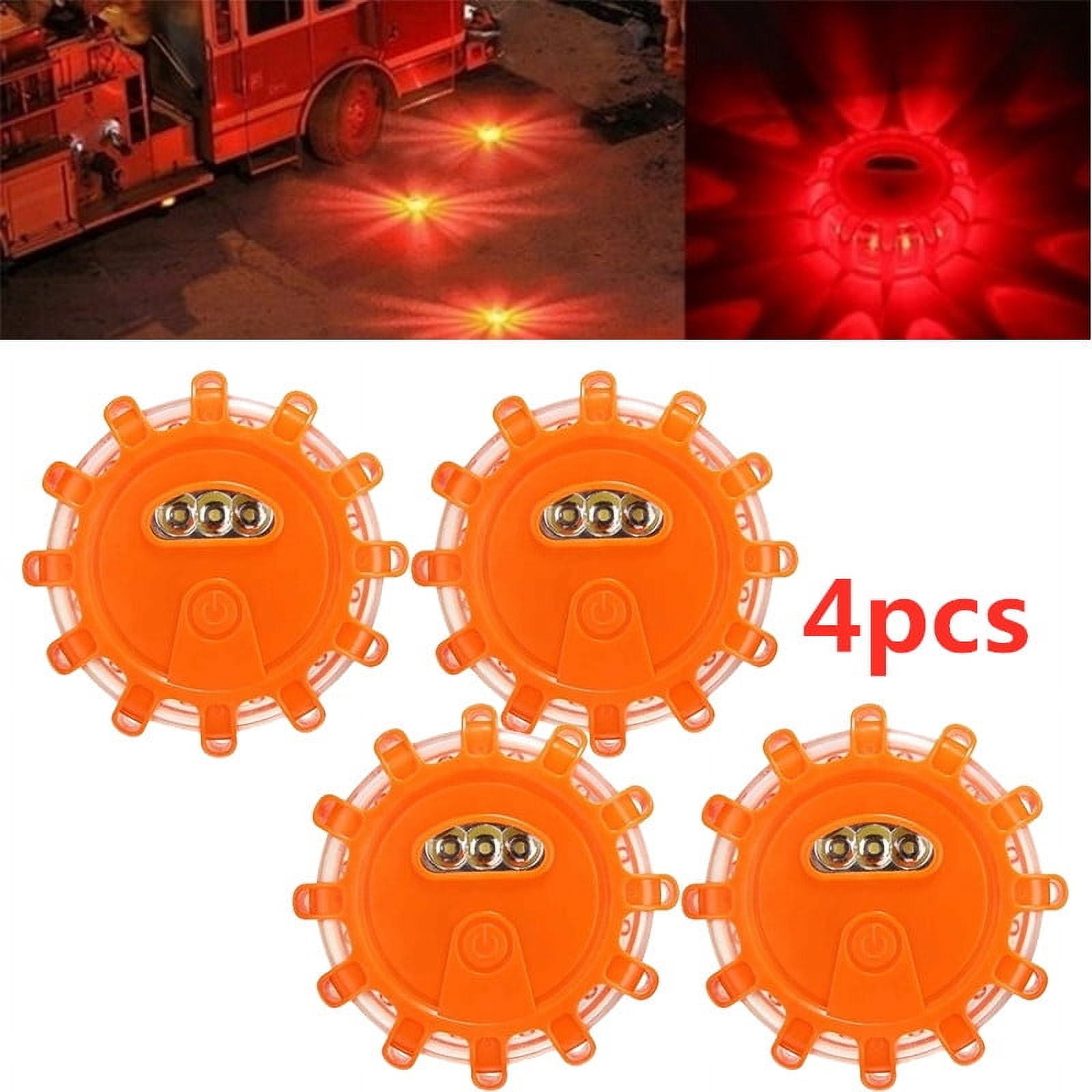 4pcs Magnetic Car Road Signal Led Flare Light,Led Road Flares Safety ...