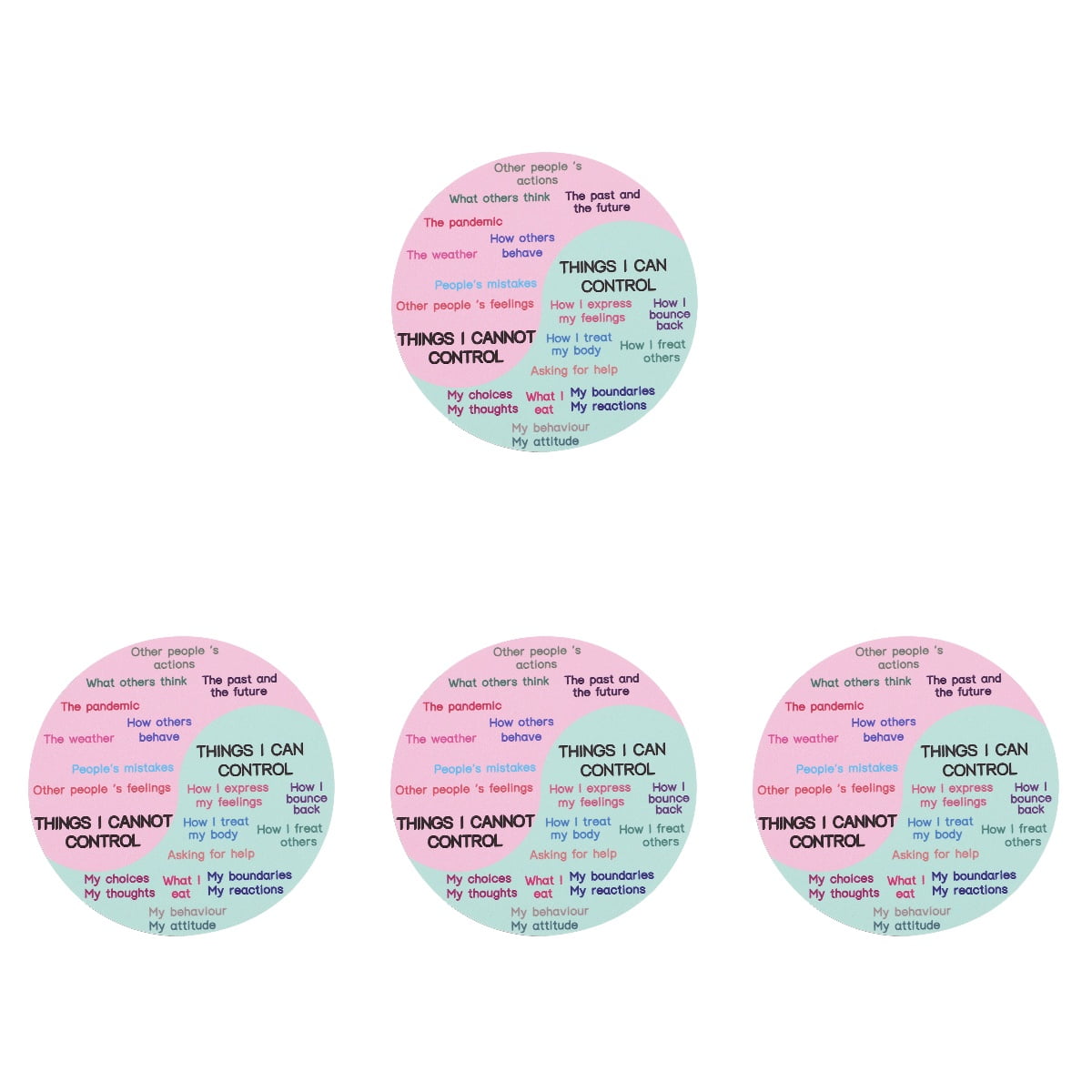 4pcs Magnetic Feeling Chart Magnetic Freezer Feeling Wheel Sticker ...