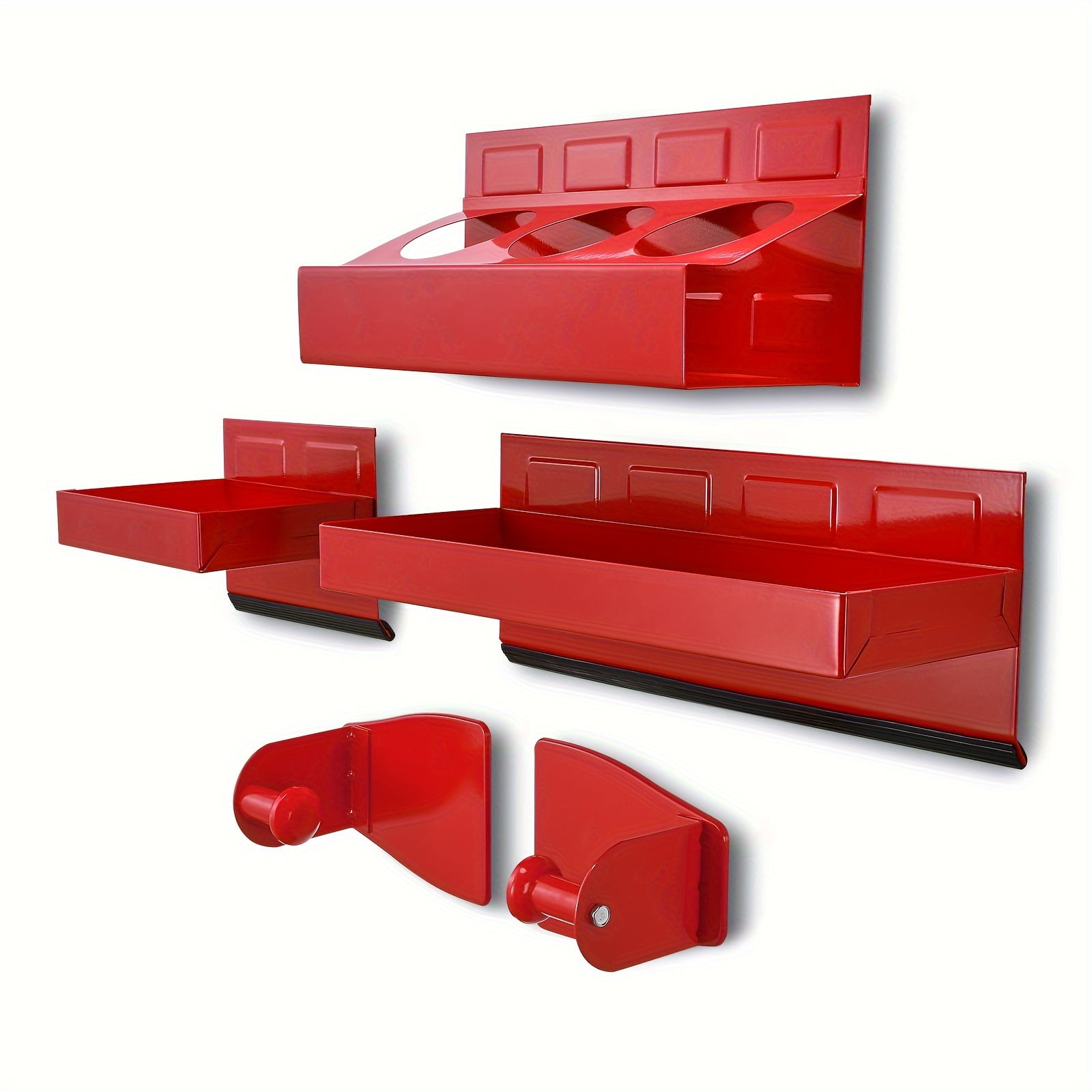 4pcs Magnetic Toolbox Shelf Set - Spray Holder Tray, Paper Towel Holder ...