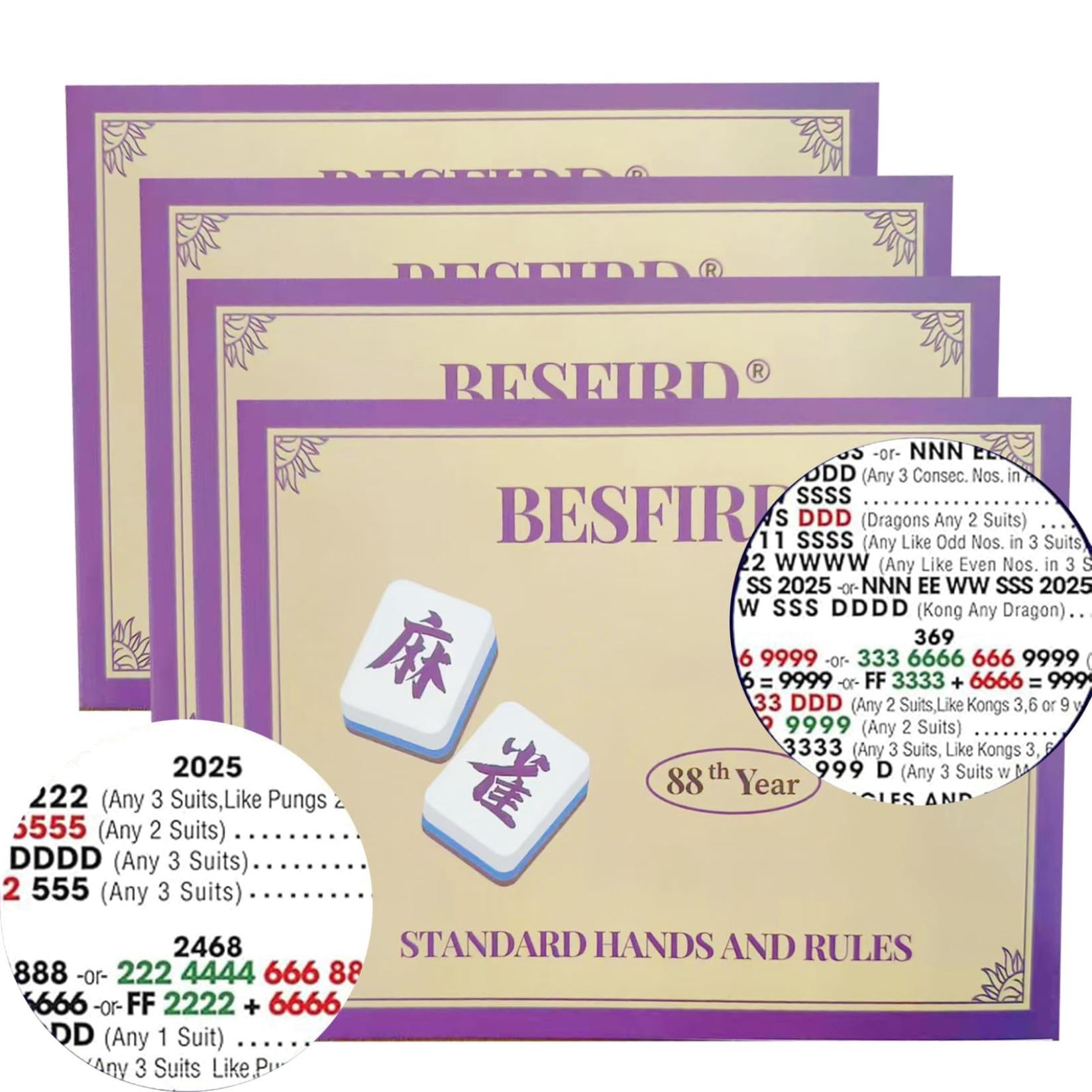 4pcs Mahjong Cards, Large Print Classic Entertainment Board Game, Easy ...