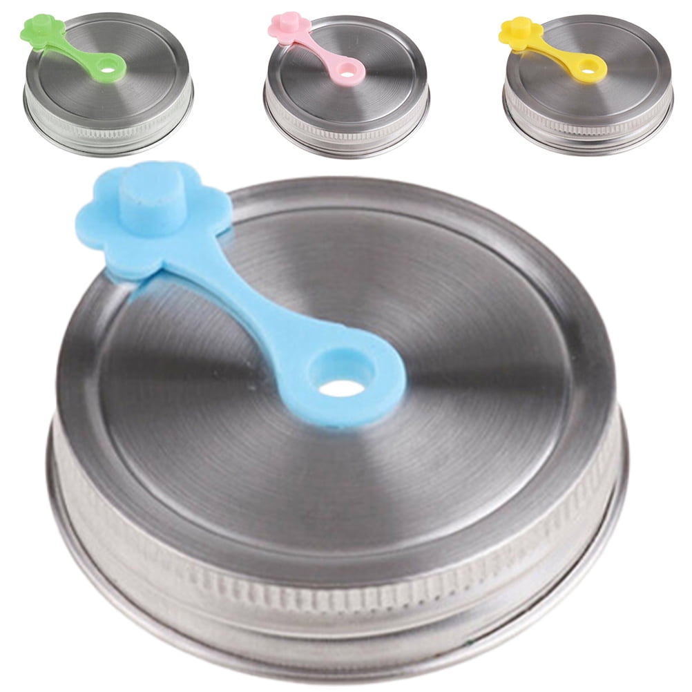 4pcs Jar Lids with Straw Hole Stainless Steel Straw Lids Straw Lid with ...