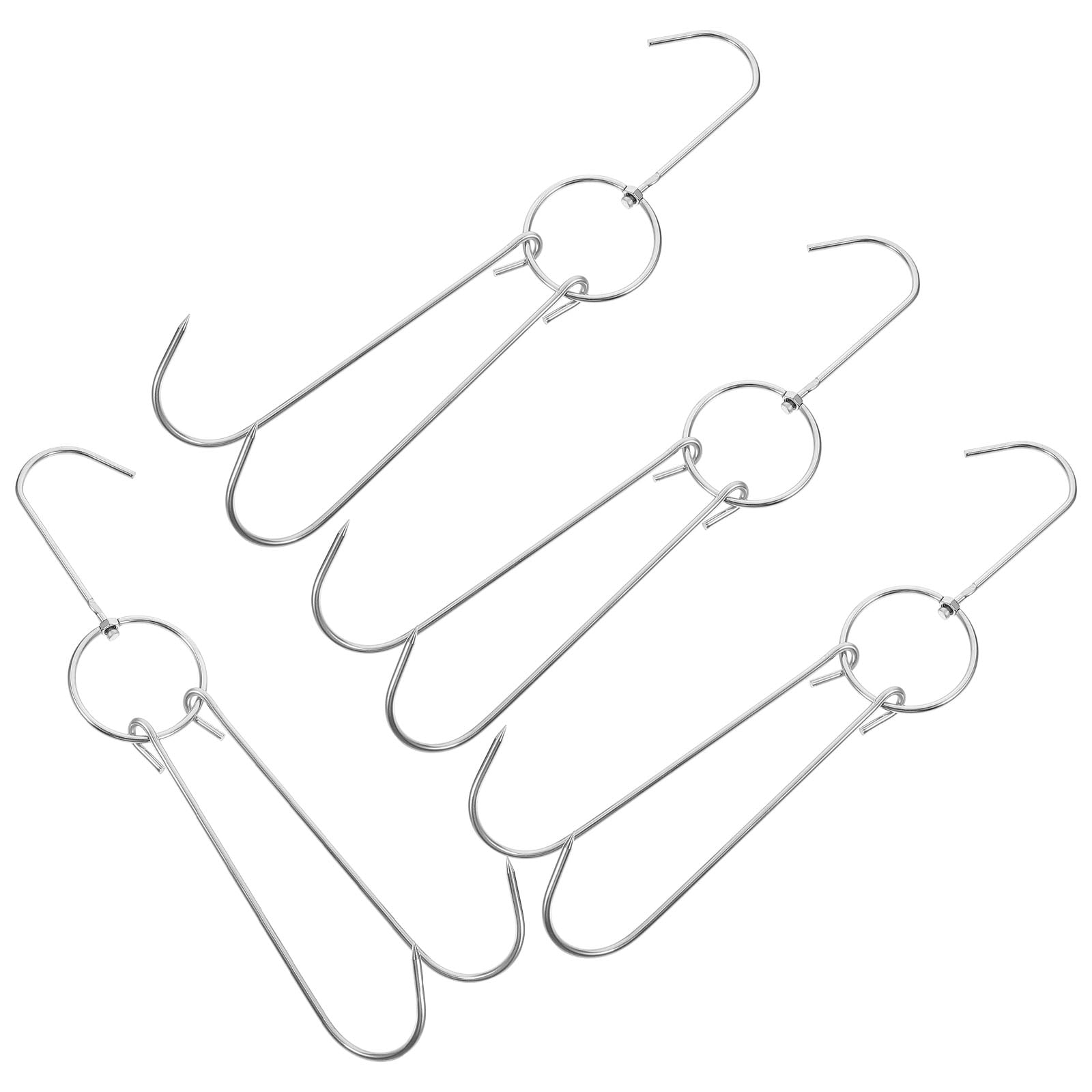 4pcs Meat Hooks for Grilling and Smoking Stainless Steel Double Hooks ...