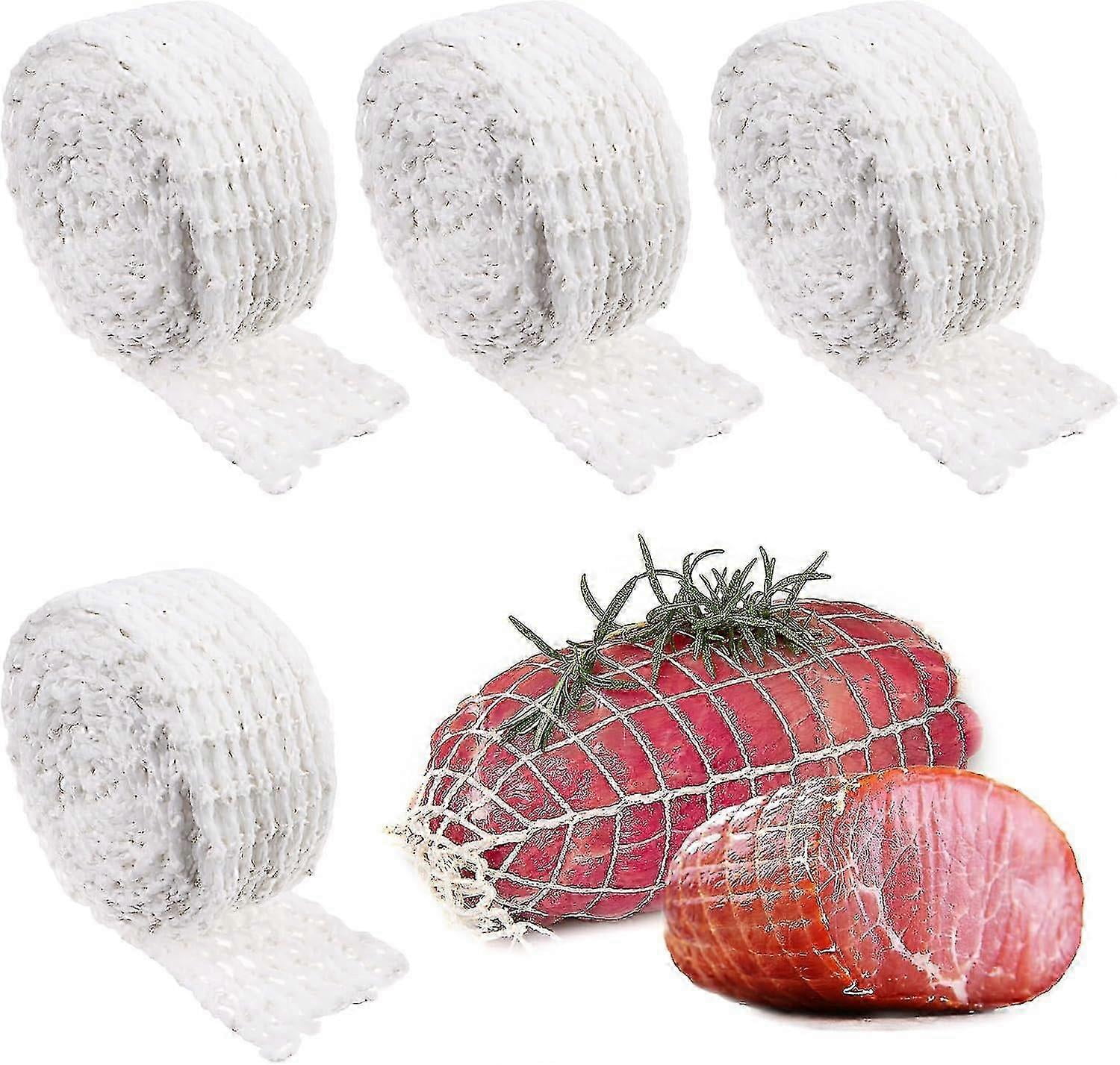 4pcs Meat Netting Roll, Size 16, Elastic Smoked Meat Poultry Ham ...