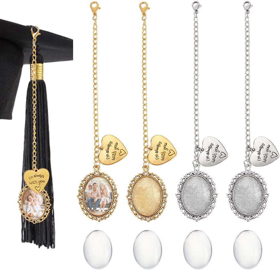 4pcs Memorial Photo Charm 2 Styels Graduation Cap Photo Charm I'm ...
