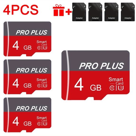 4pcs Memory Card 128GB 32GB 16GB with Adapter, High Speed Memory Card ...