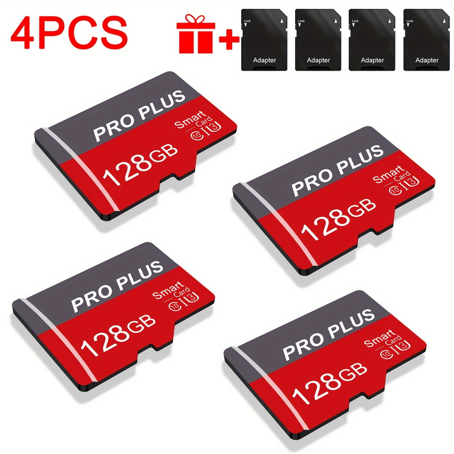 4pcs Memory Card 64GB 32GB 16GB With Adapter, High Speed Memory Card ...