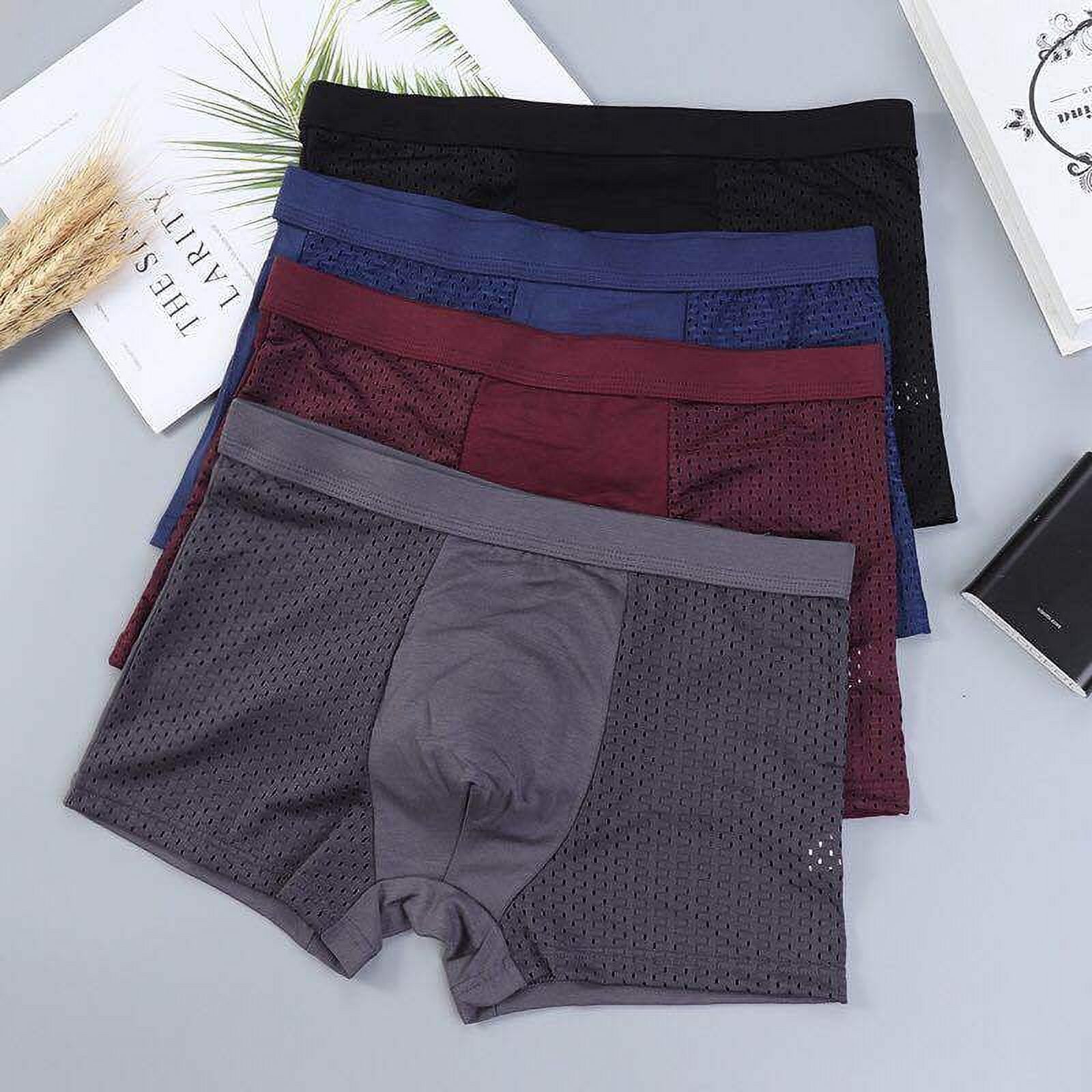 4pcs Men Underwear Boxer Briefs Shorts Bamboo Fiber Boxer Briefs ...