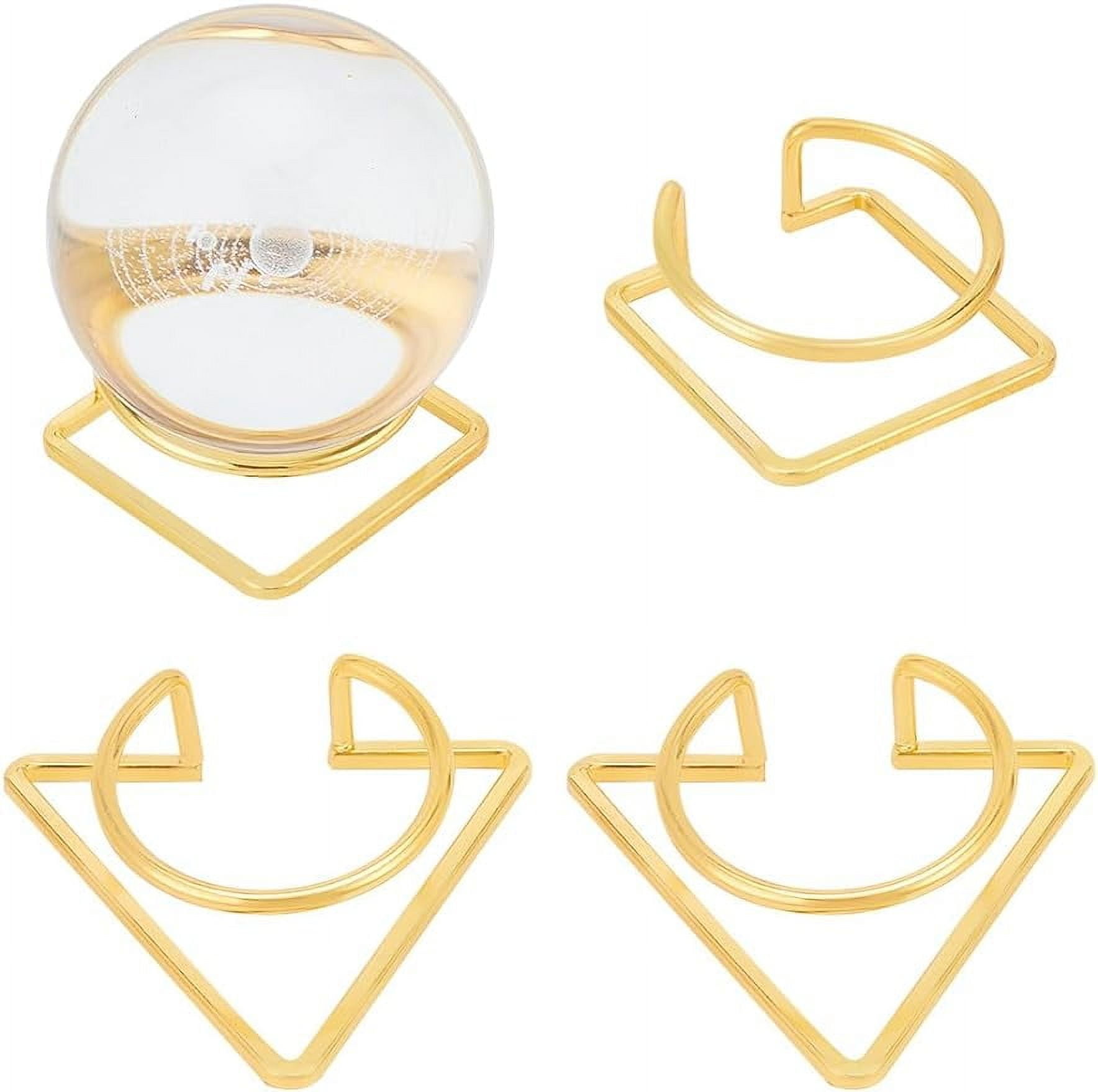 4pcs Metal Ball Display Stand 2 Styles Golden Crystal Ball Holder ...