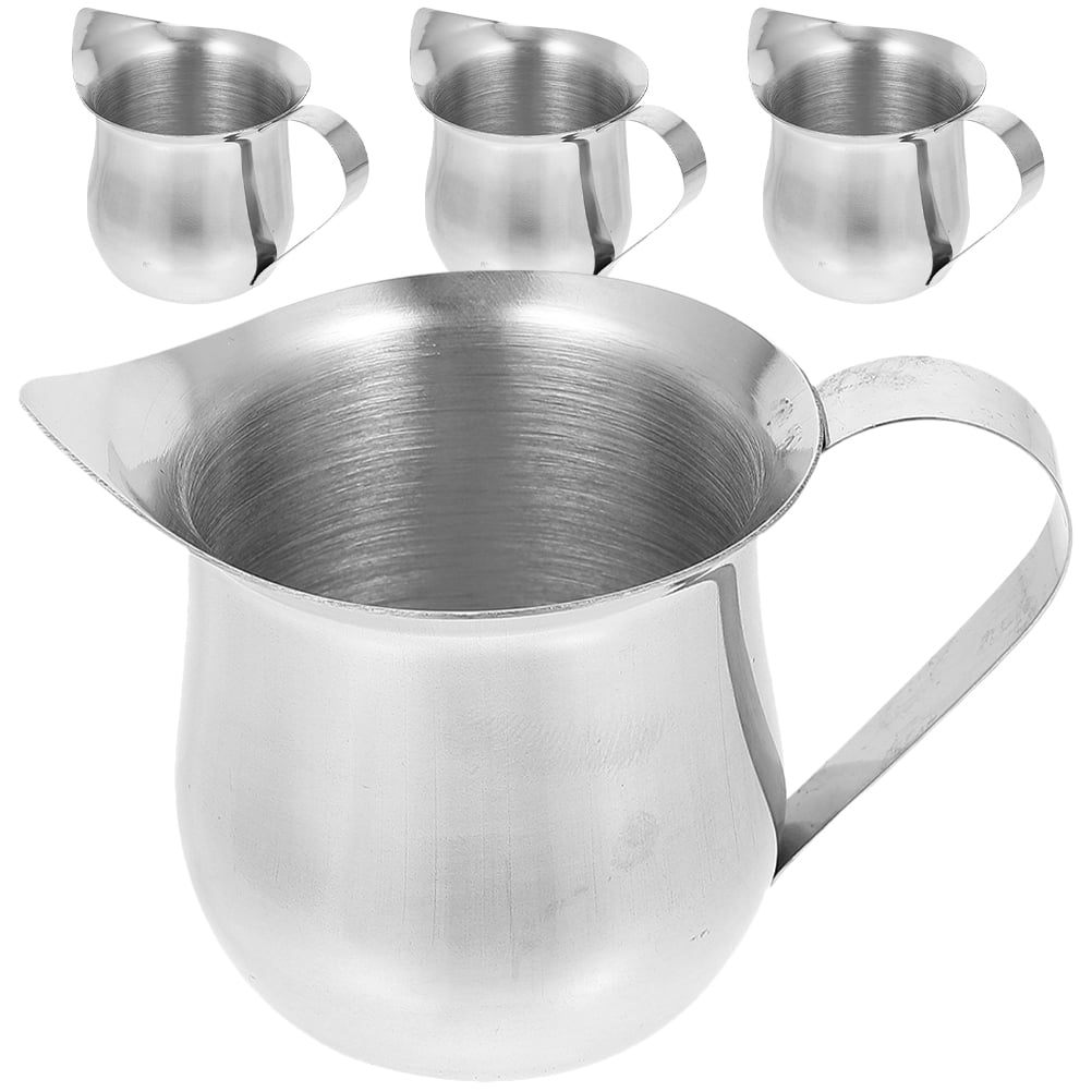 4pcs Metal Creamer Pitcher With Handle Small Milk Jug Coffee Cup ...