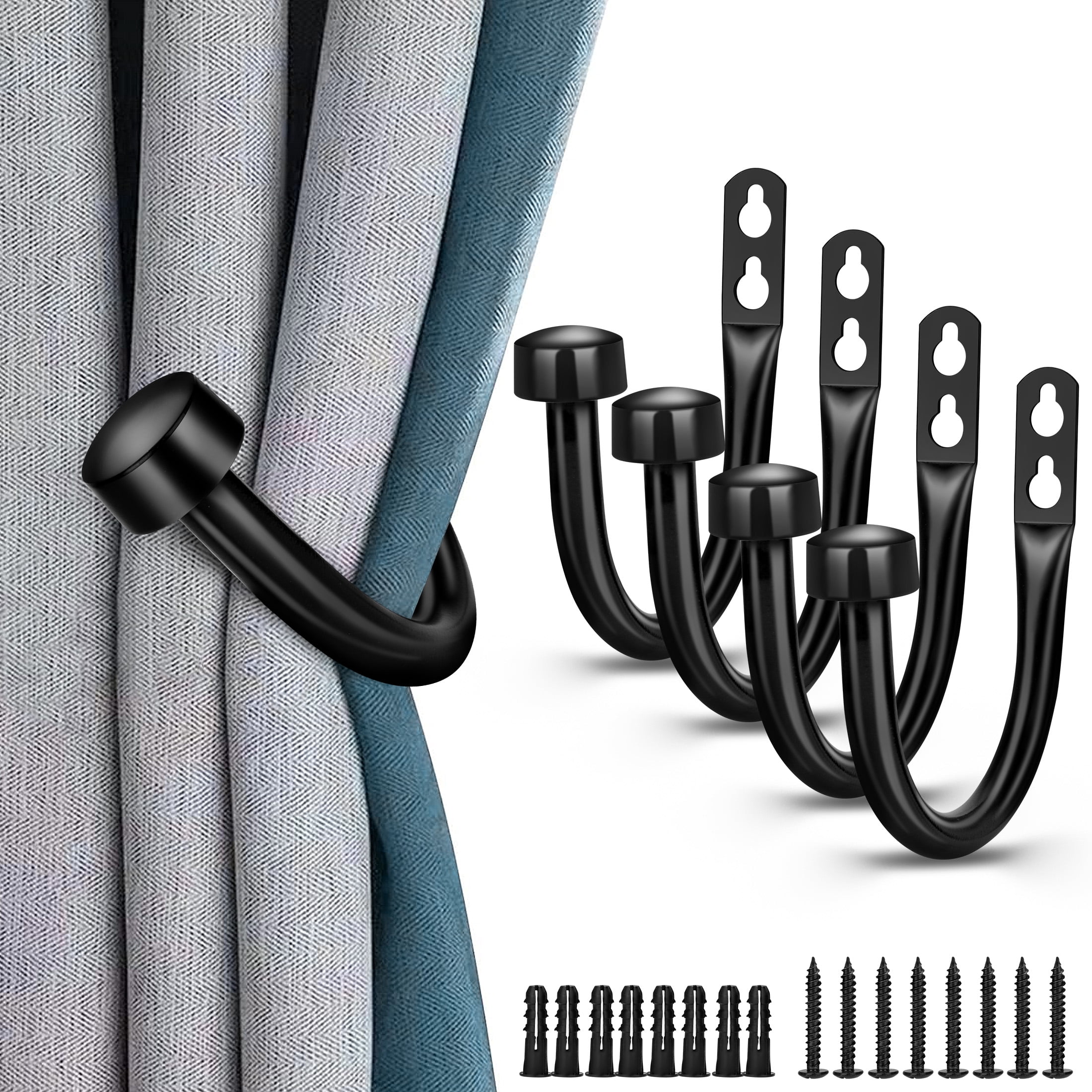 EEEkit 4pcs Decorative Metal Curtain Holdbacks, Retro Drapery Holder ...