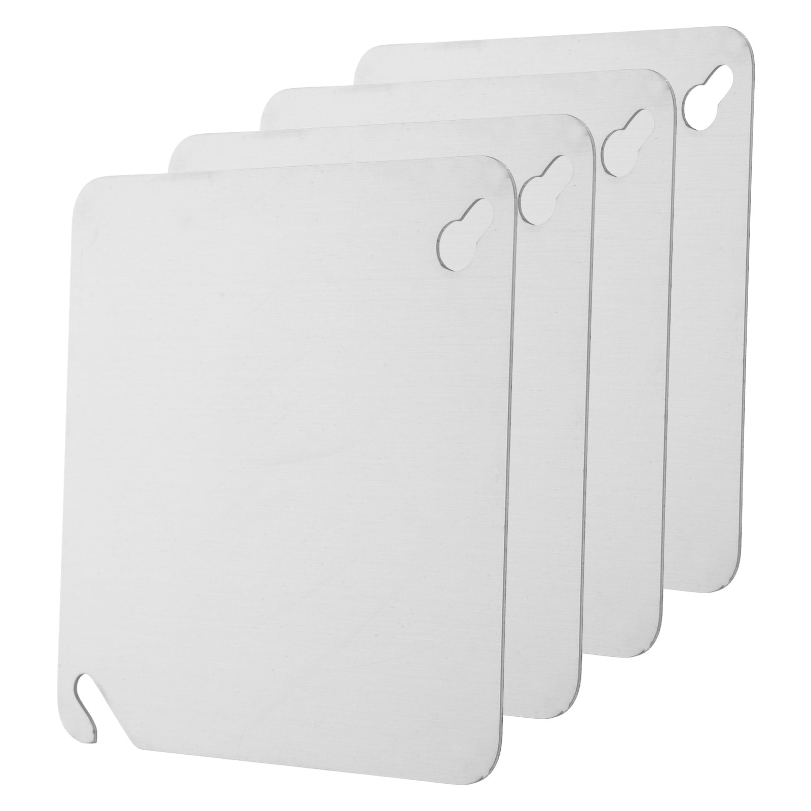 4pcs Metal Electrical Box Cover Plate Junction Box Covers Square Flat ...