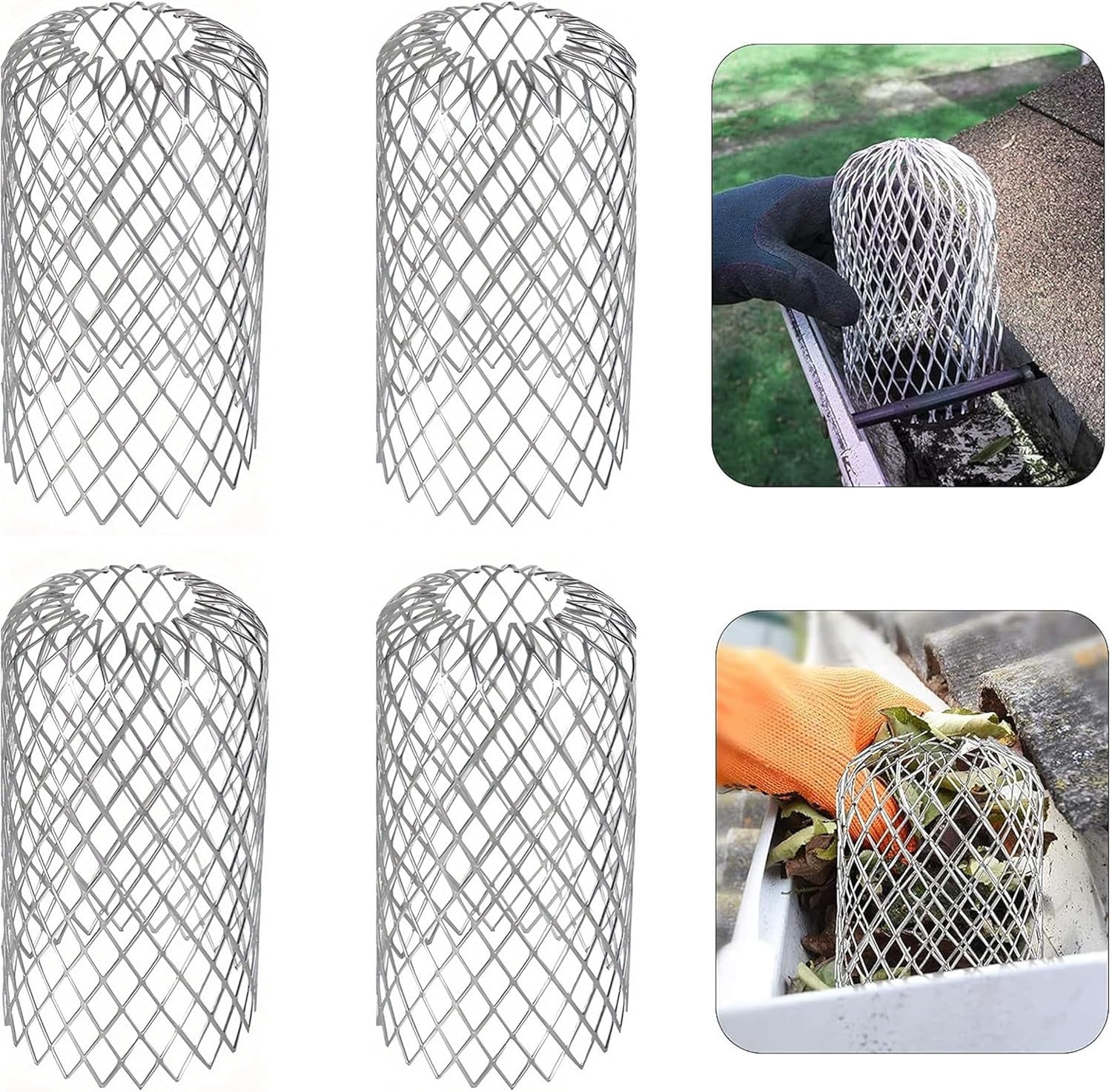 4pcs Metal Gutter Guard Mesh, Gutter Downspout Guard, Expandable ...