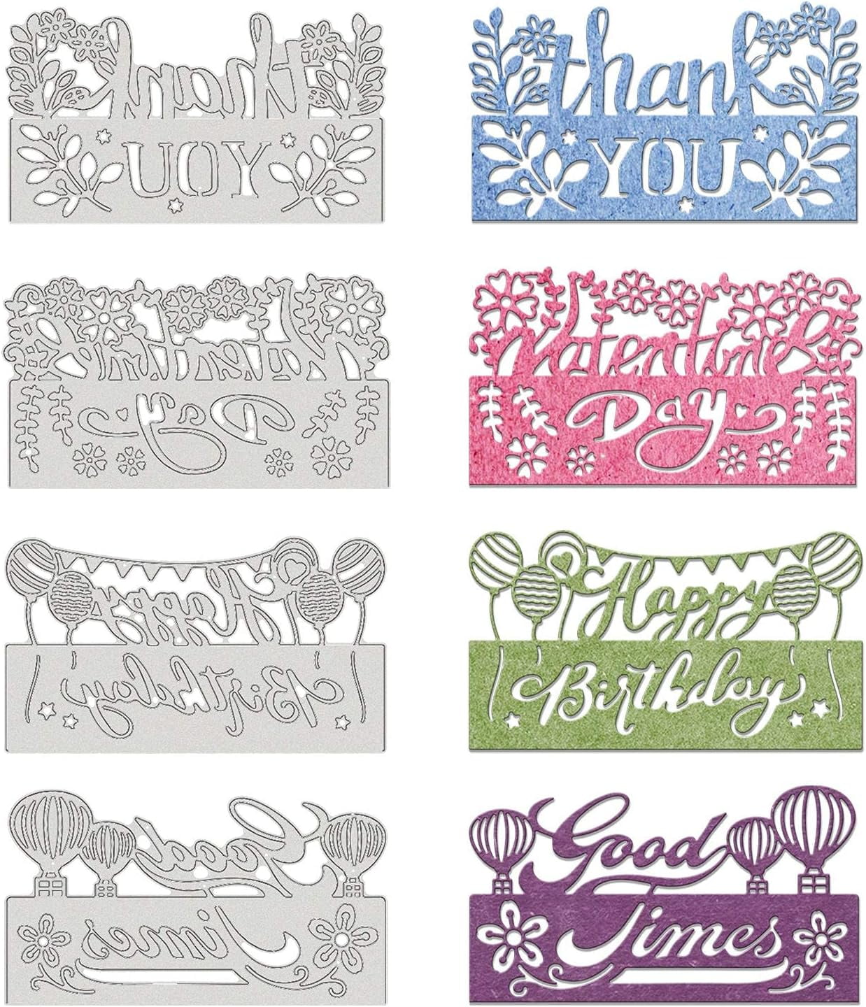 4pcs Metal Rectangle Border Frame Cutting Dies Flower Words Stencils ...