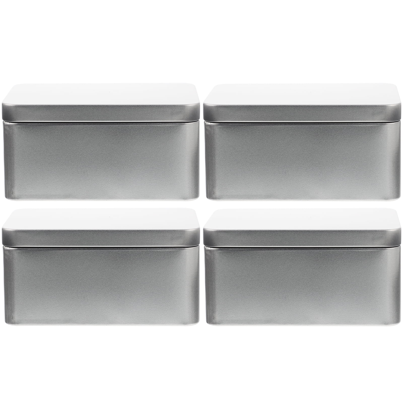 4pcs Metal Rectangular Empty Box Gift Tin Portable Box Containers for ...