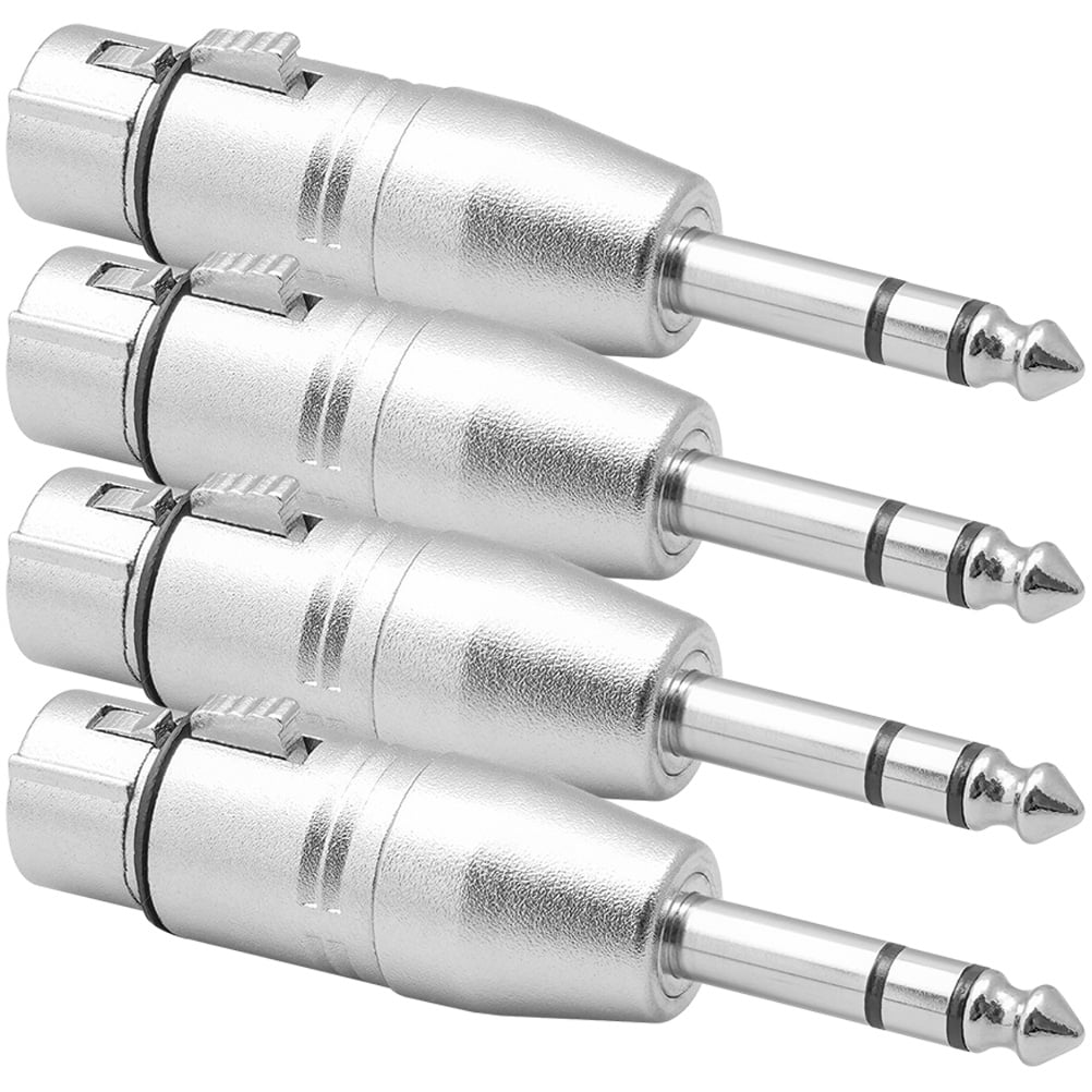 4pcs Microphone Connectors Audio Adapters 6.35mm Stereo Headphone ...