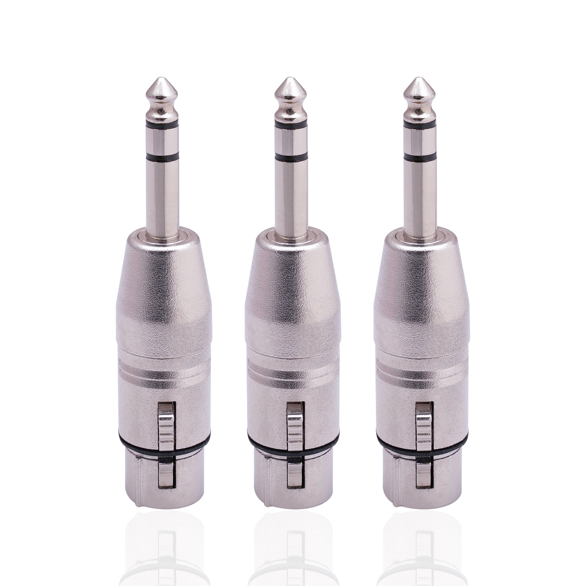 4pcs Microphone Connectors Audio Adapters 6.35mm Stereo Headphone ...