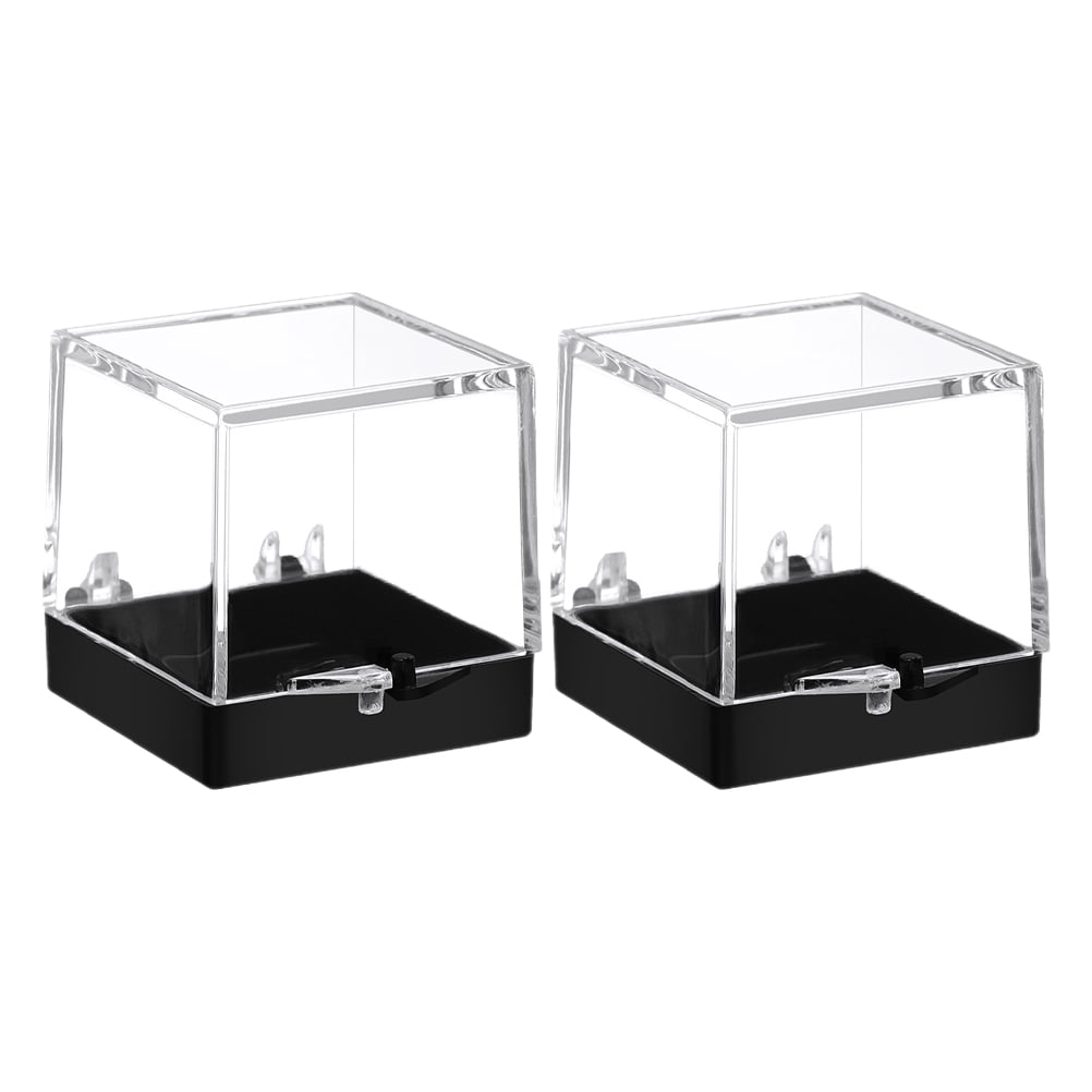 4pcs Mineral Specimen Container for Rock Collection Display Case Clear ...