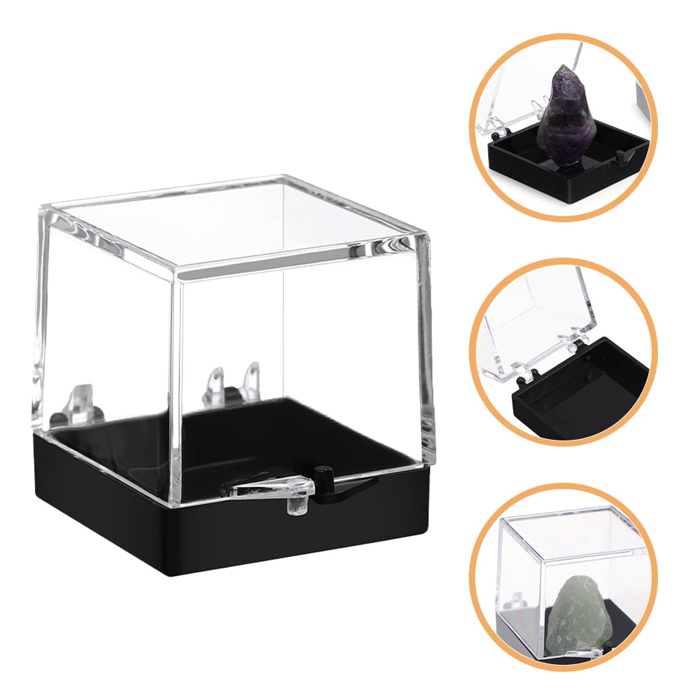 4pcs Mineral Specimen Display Boxes Clear Specimen Sample Display ...