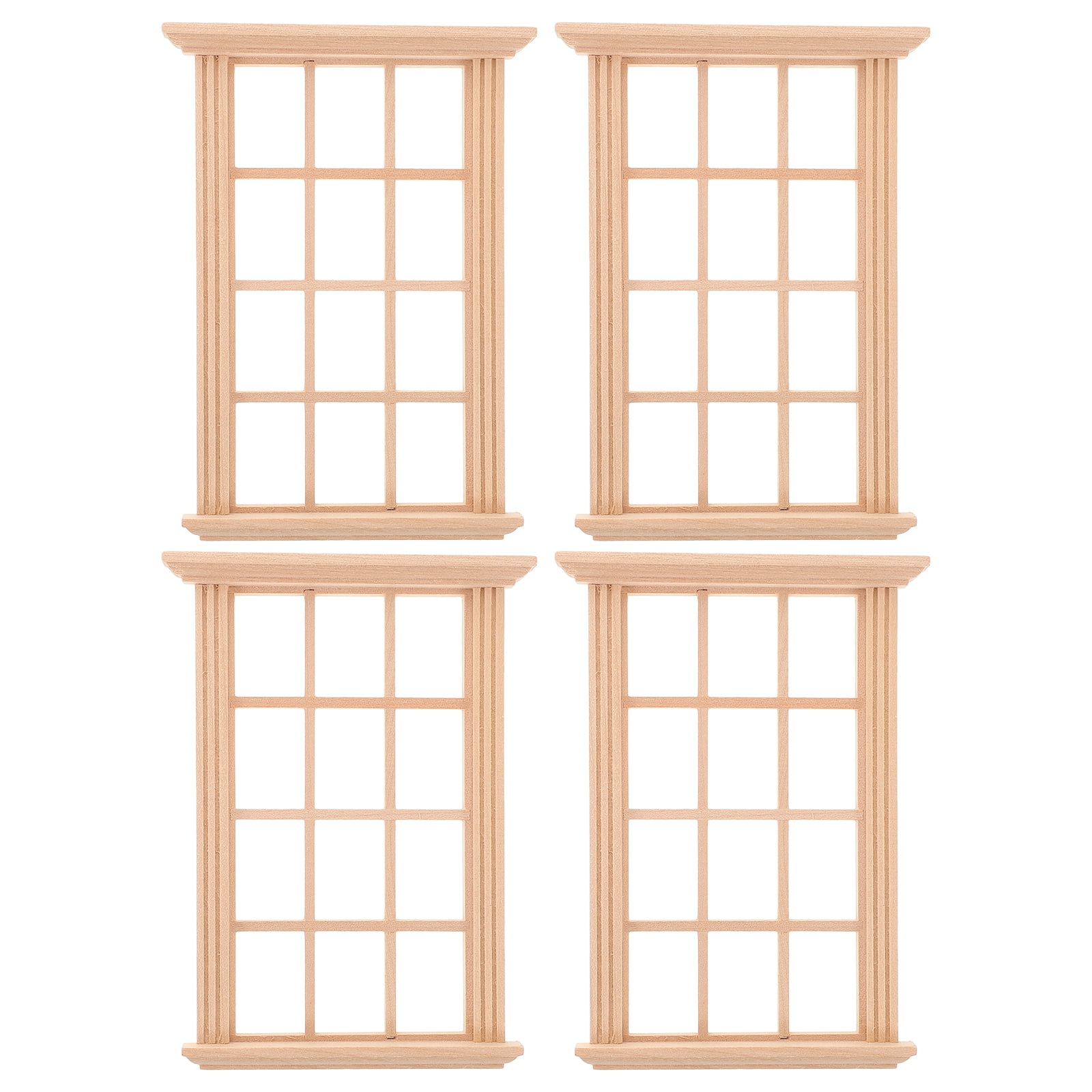 4pcs Mini Furniture Window Frame Mini House DIY Window Frame Model ...