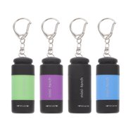 Uxcell 2.1" Mini Rechargeable LED Keychain Flashlight USB Charging Blue ...