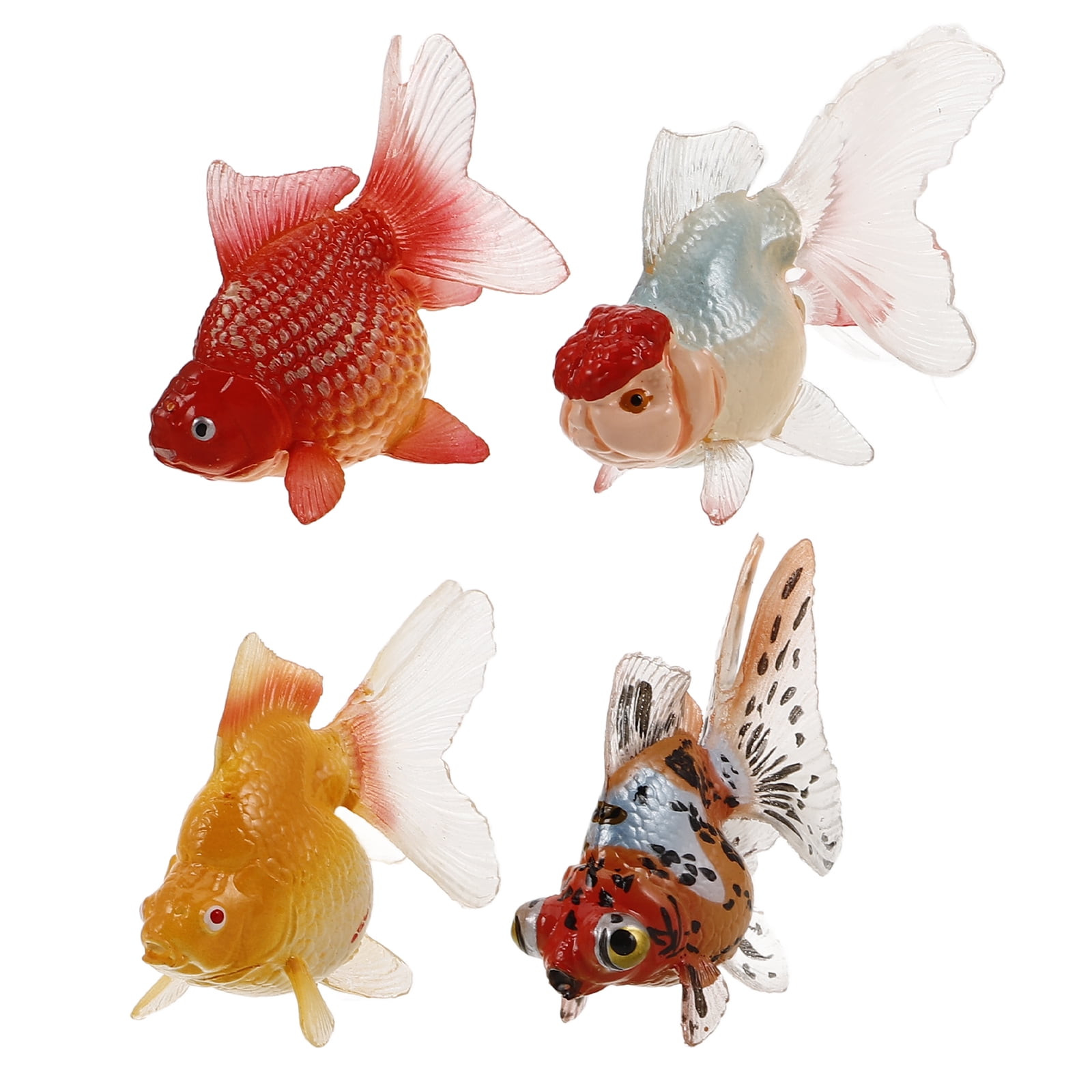 4pcs Mini Koi Fish Artificial Goldfish Figurines Floating Fake Fish ...