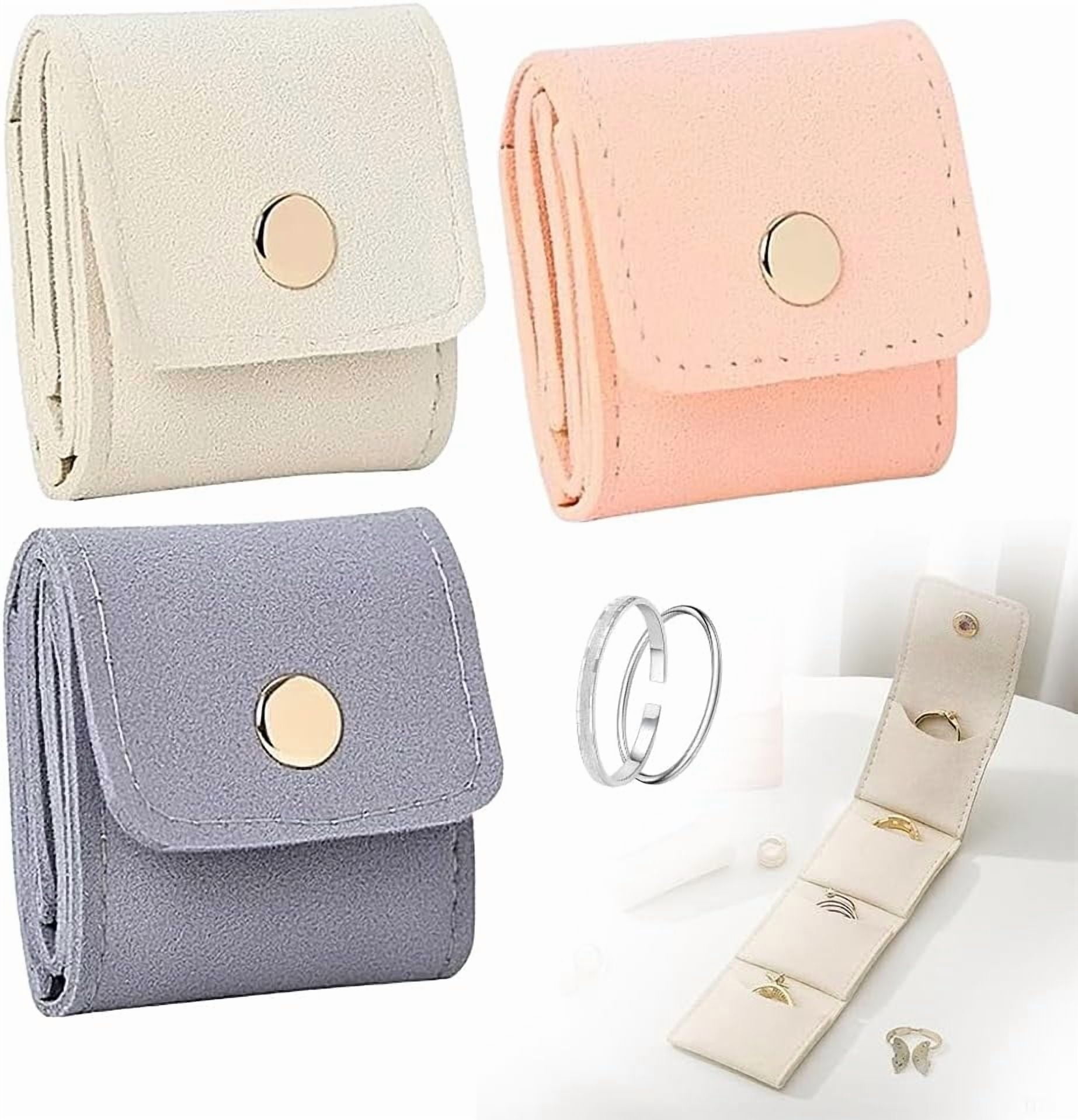 4pcs Mini Travel Jewelry Bag Mini, Portable Foldable Jewelry Roll Bag ...