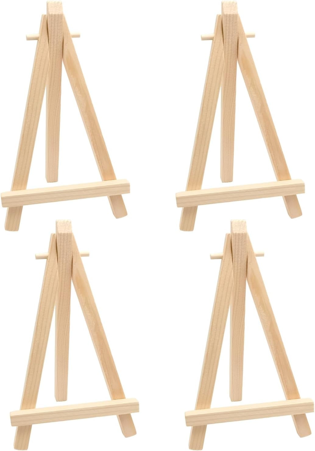 4pcs Mini Wood Display Easels, Small Table Top Easels, Artist Triangle ...