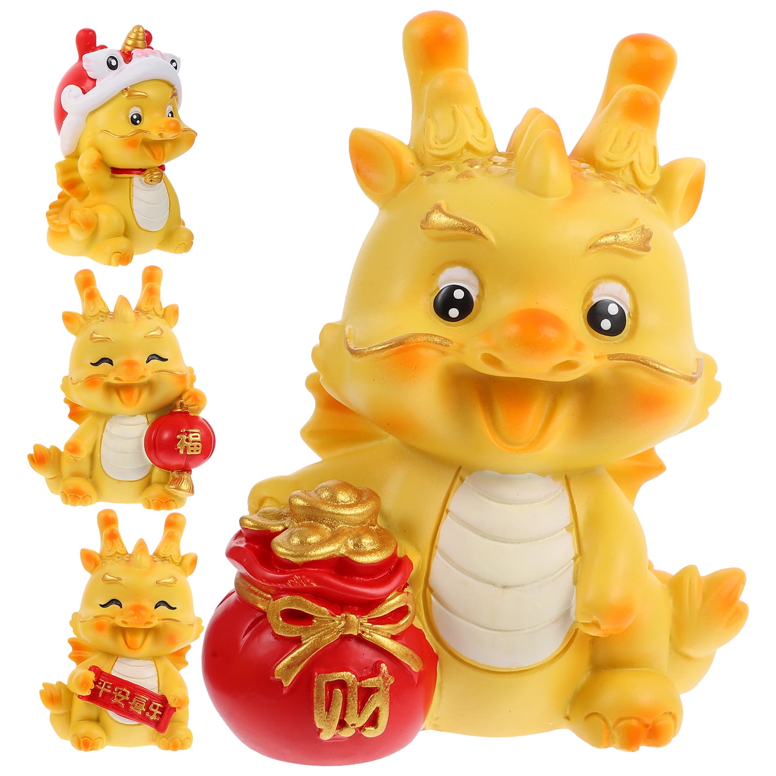 MOKKHNB Tabletop Small Dragon Figurines Miniature Garden 4Pcs 2.2x1 ...