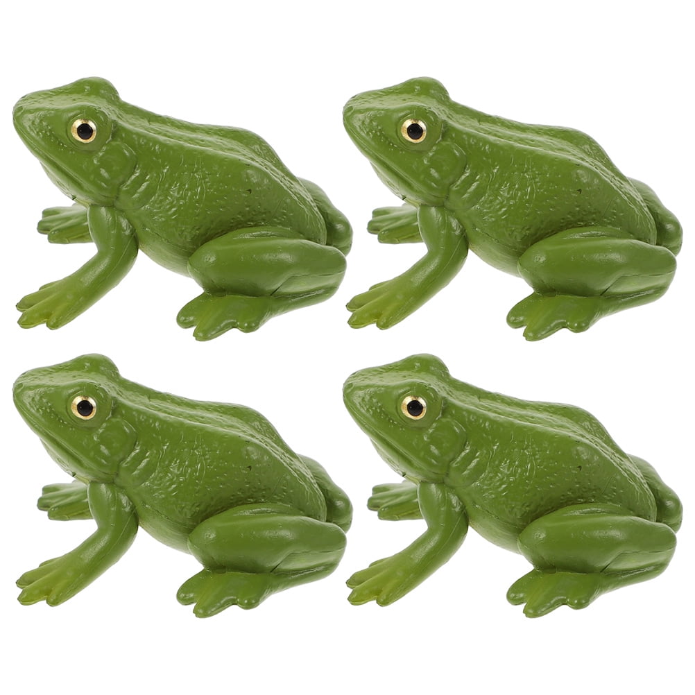 4pcs Miniature Frog Figurine Plastic Frog Statue Frog Models Children ...