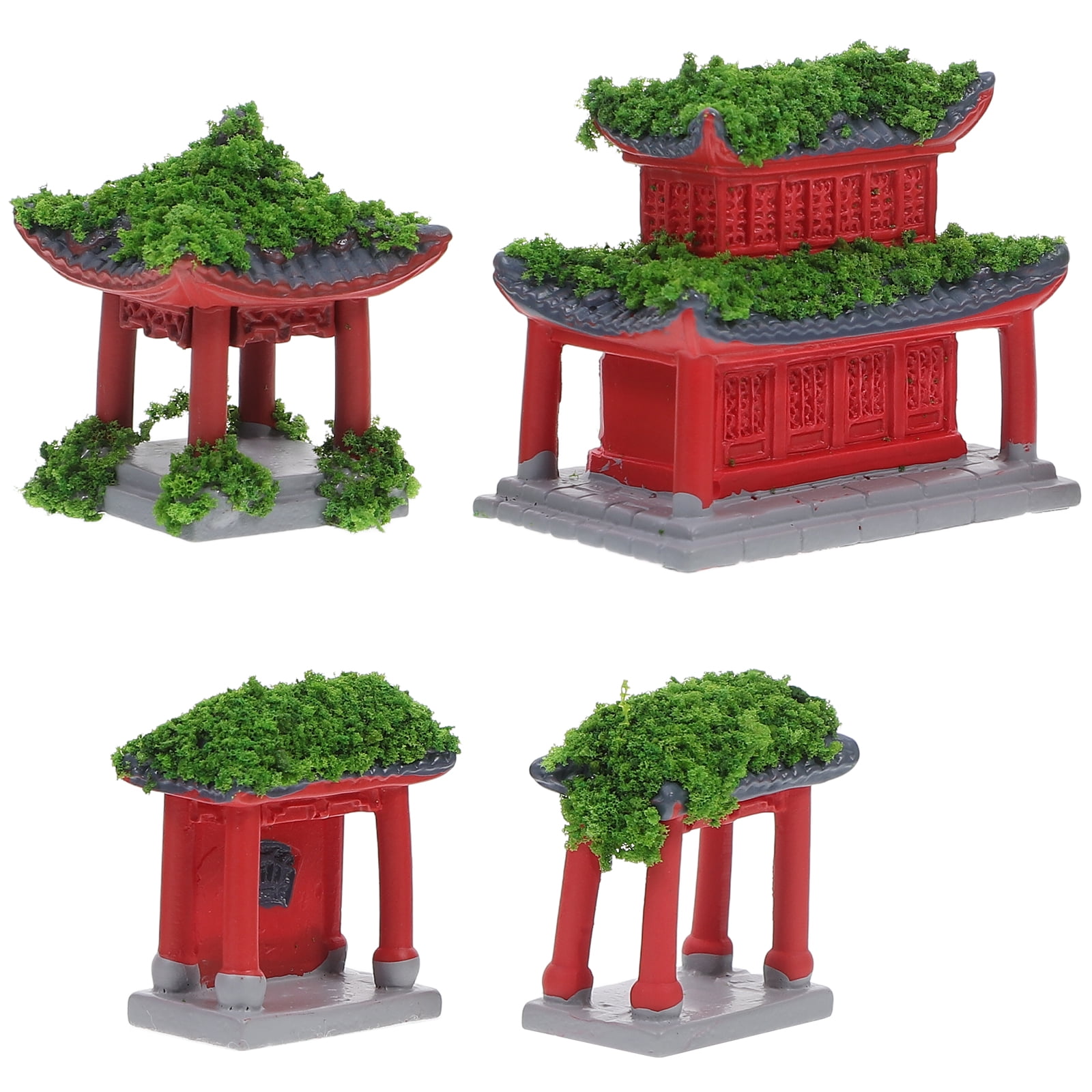 4pcs Miniature Japanese Pagoda Outdoor Fairy Garden Decor Realistic ...