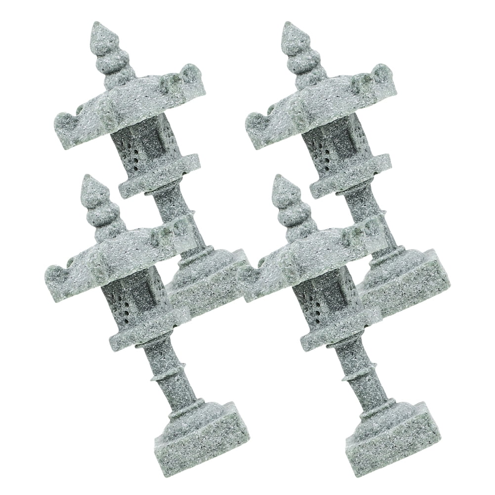 4pcs Miniature Pagoda Stone Pagoda Statue Vintage Zen Garden Pagoda ...