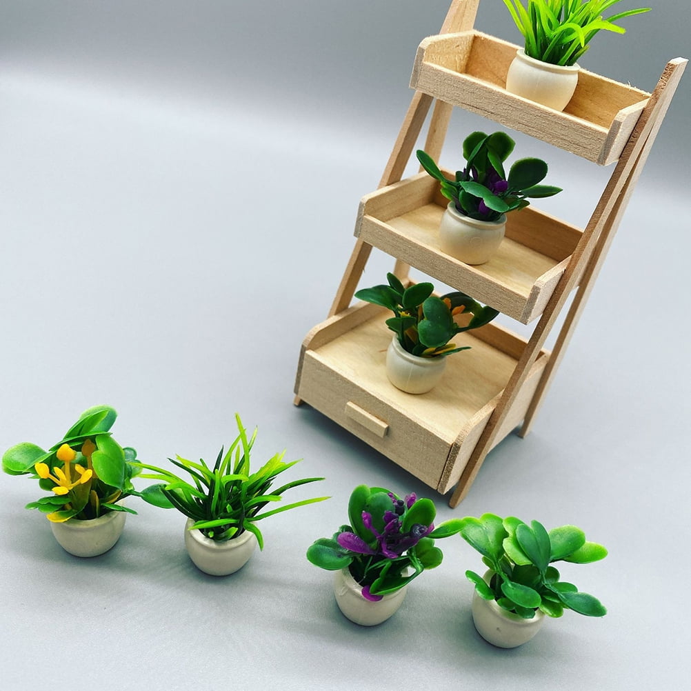 4pcs Miniature Play Scene Model Accessories Mini Plant Model Flower Pot ...