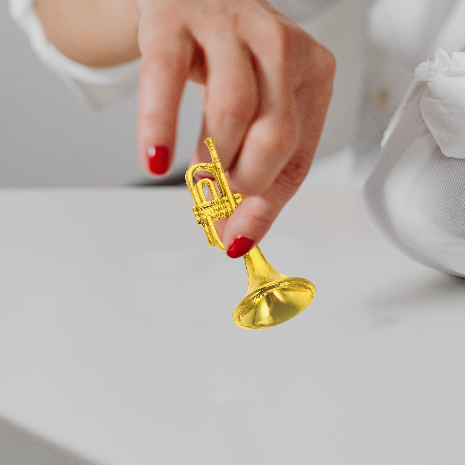 SEWCHICS Cute Mini Ornaments Mini Musical Instruments Golden Plastic 4 ...