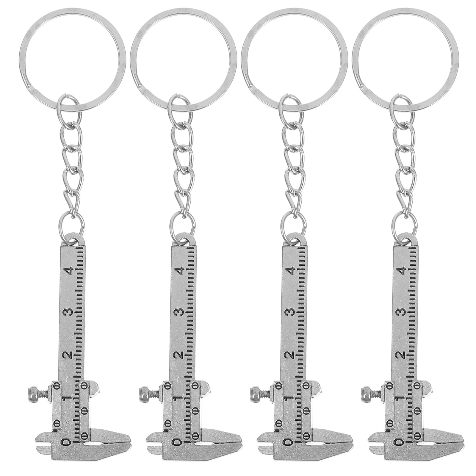 4pcs Miniature Vernier Caliper Keychain Pocket Precision Measuring Tool ...