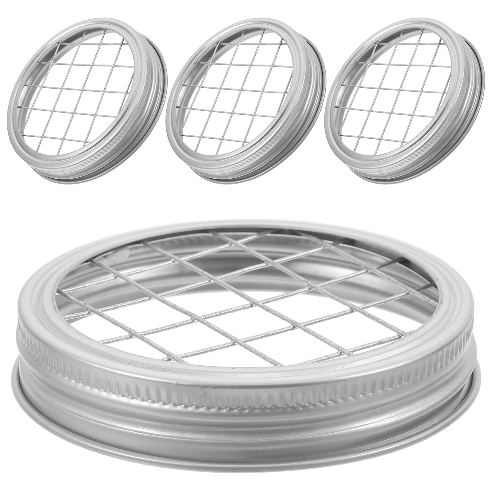4pcs Multi-functional Mason Jar Lids With Grid Insert For Floral ...