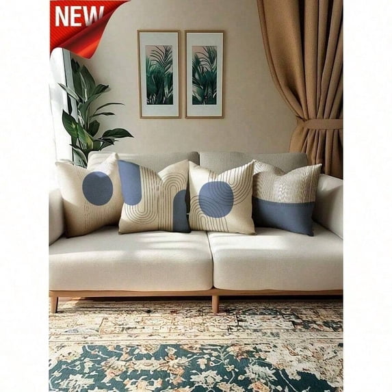 4pcs Multicolor Double-Sided Modern Minimalist Line Bohemian Pillow ...