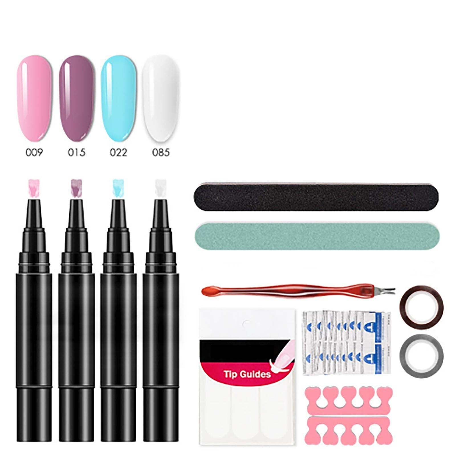 4pcs Nail Art Pens + Manicure Tool Set – Colored Acrylic Markers ...