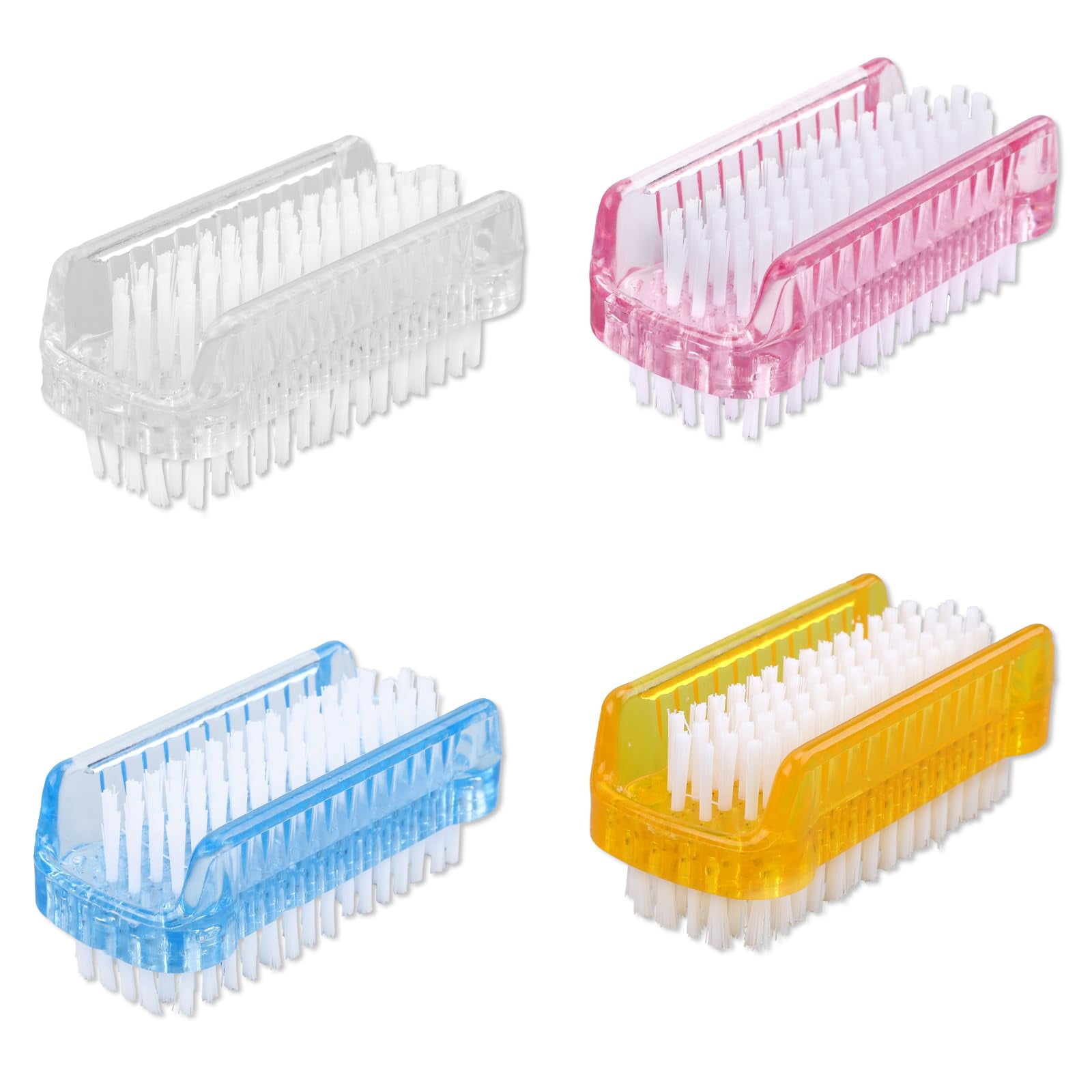 4pcs Nail Brush for Cleaning Fingernails, Two Sided Finger Nail Scrub ...