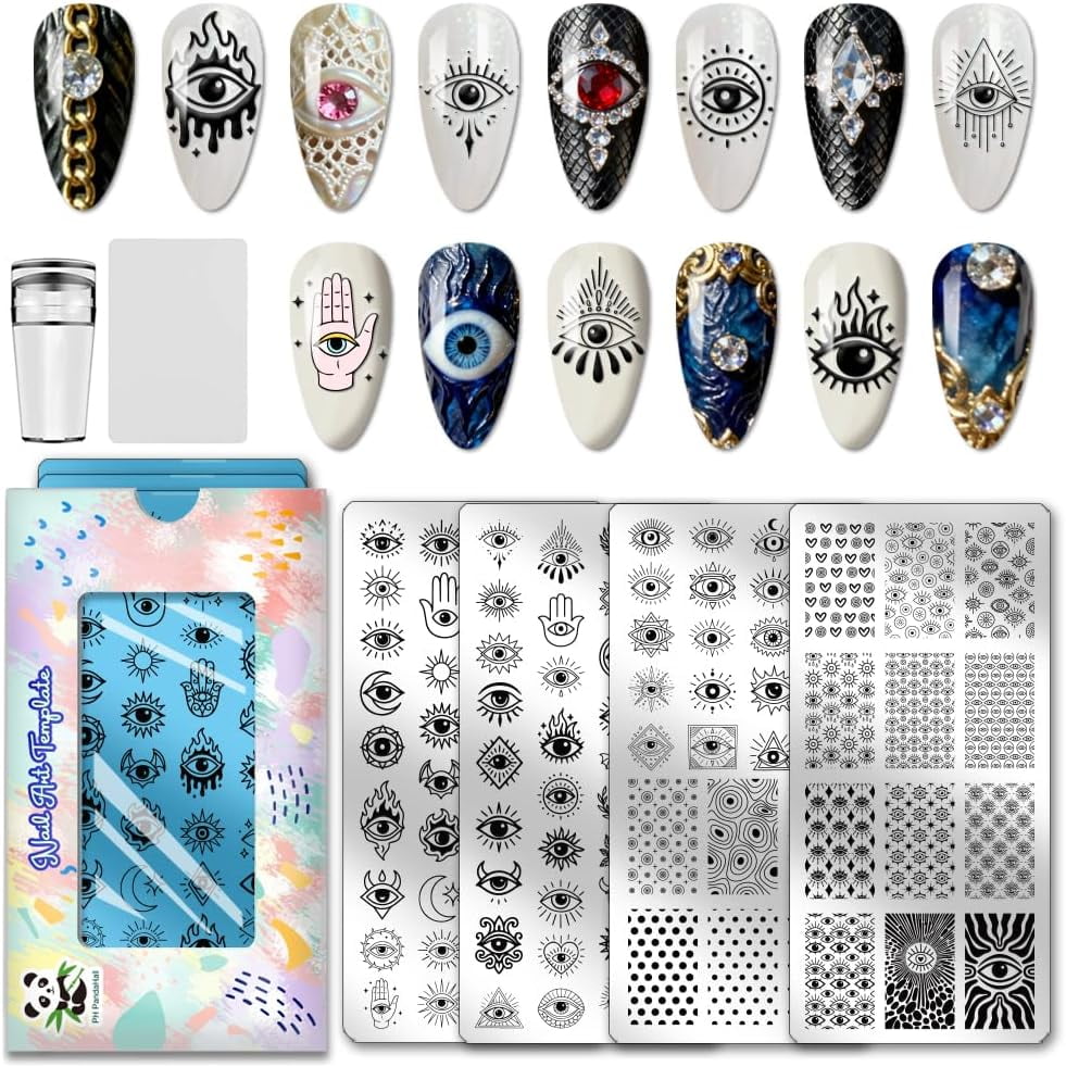 4pcs Nail Stamping Plate Nails Arts Stencils Mystical Nail Stamper ...