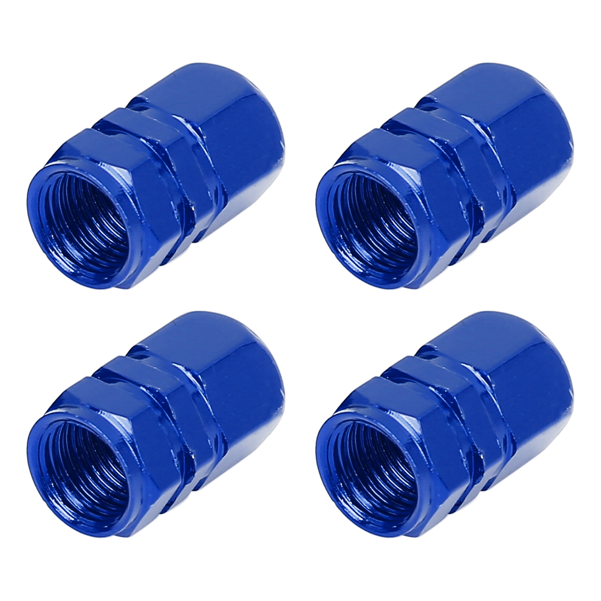Unique Bargains 4pcs Navy Blue Tire Stem Valve Caps Wheel Valve Covers ...