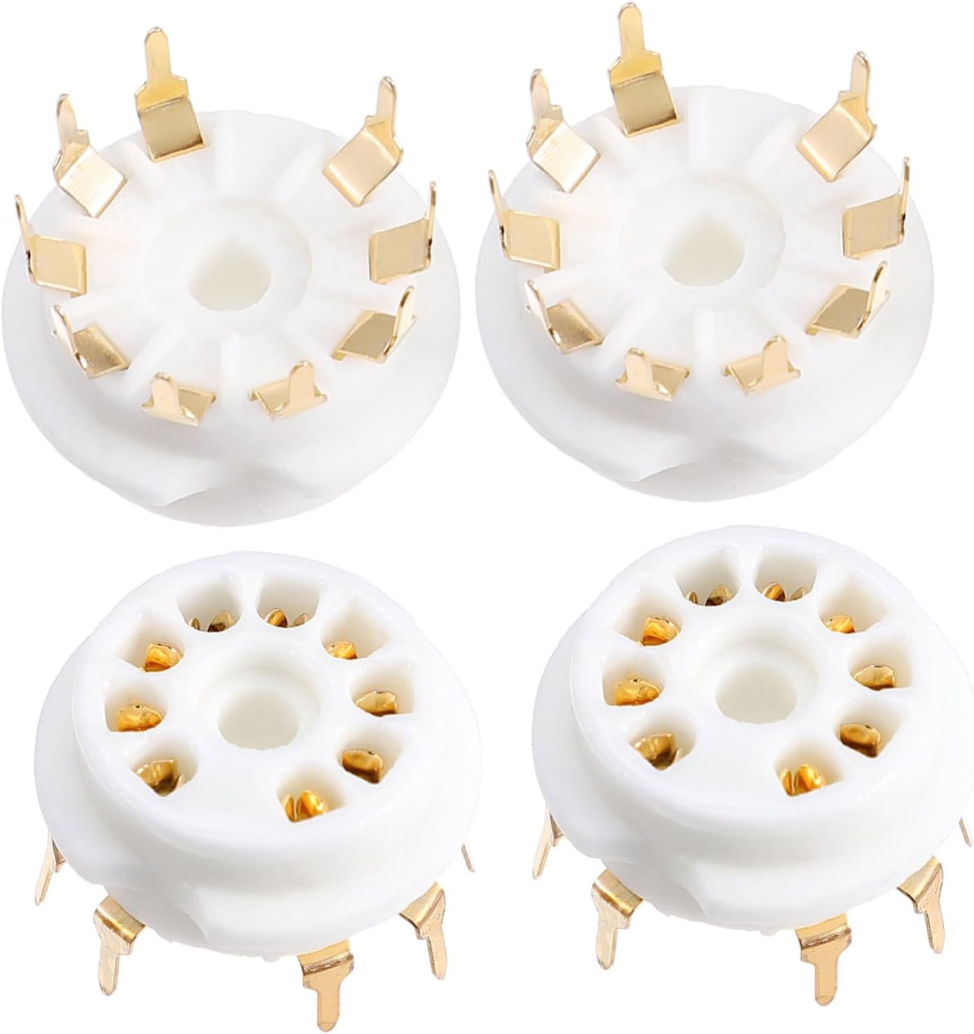 4pcs Nine-pin Tube Holder Vacuum Tube Plated 9- Pin Outlet Tube Bases ...
