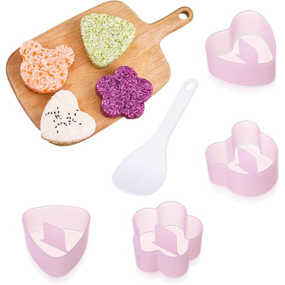 4pcs Non Stick Onigiri Molds, Triangle, Heart, Bear and Plum Blossom ...
